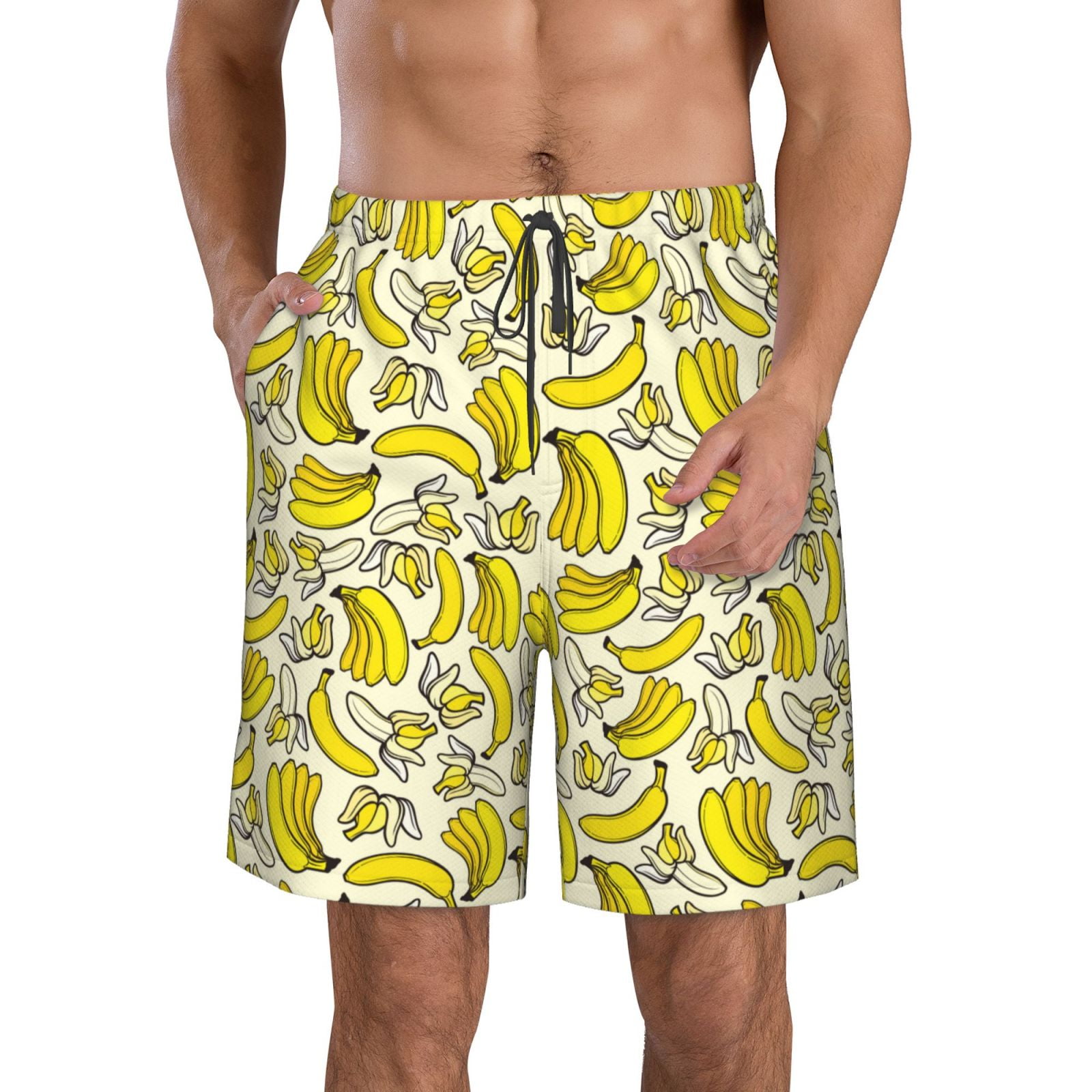 Click here for Saiise Banana Print Mens Swim Trunks Hawaiian Bath... prices