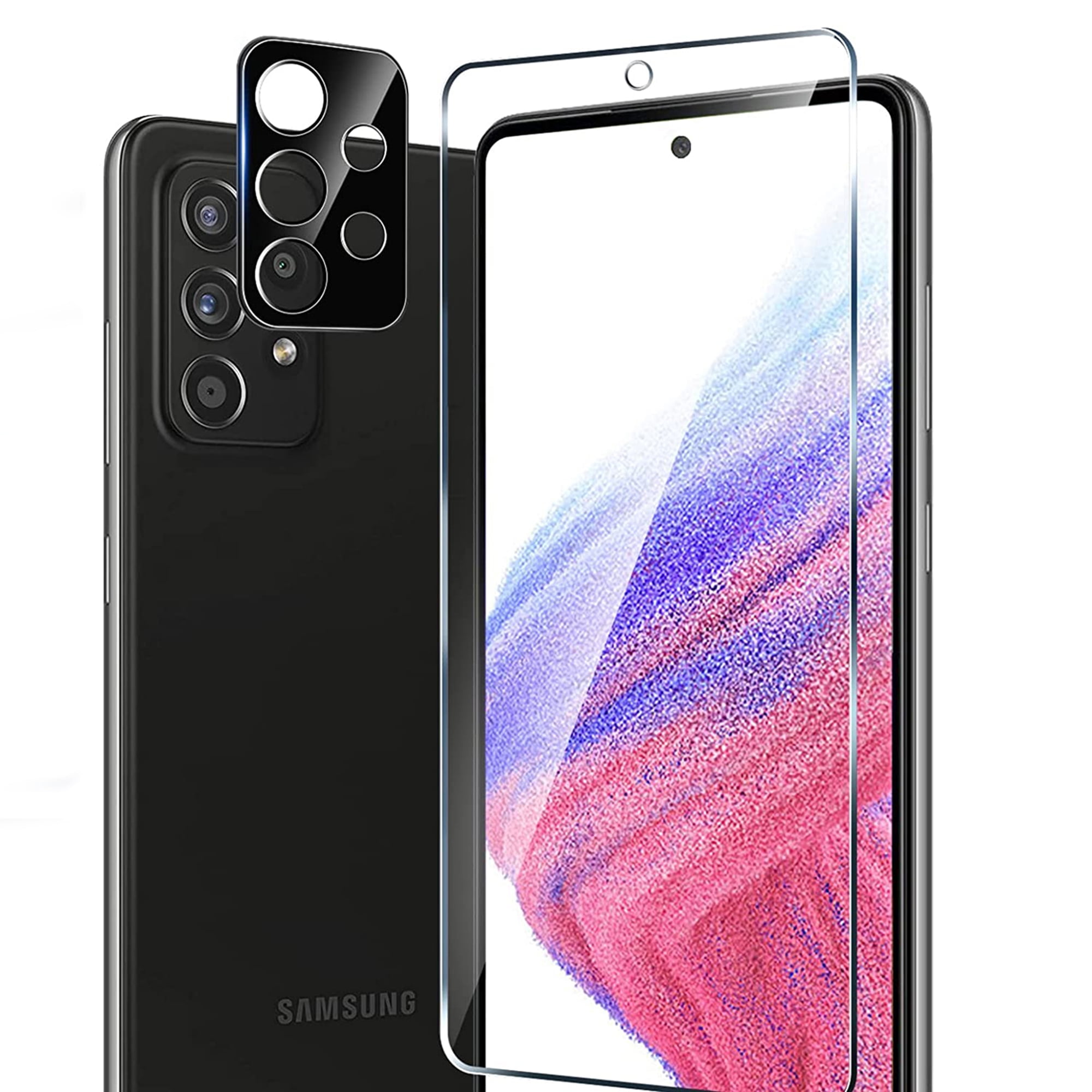 Dteck Glass Screen Protector + Glass Camera Lens Protector Film for ...