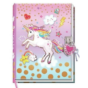 Hot Focus Unicorn Secret Diary with Lock 7 Rainbow Theme Journal ...