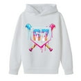 XUELUO Little Girls Hoodies Long Sleeve Baseball Themed 67 Badge Print ...