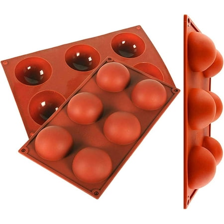 Lot de 3 Moulle Demi Sphere Silicone 6 Cavités 65mm Moulle Silicone ...