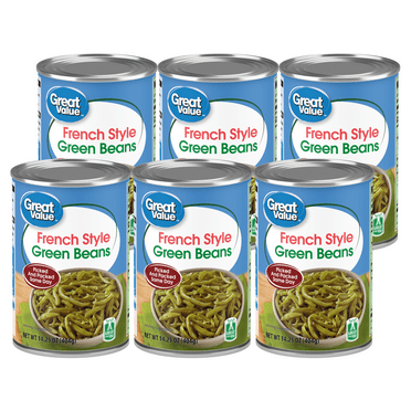 (6 Cans) Great Value Canned No Salt Cut Green Beans 14.5 oz - Walmart.com