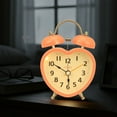 Unique Bargains Heart Shape Design Mechanical Alarm Clock Pink 5.1"L x ...