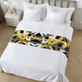 Bed Runner Yellow Stripes Bedding Scarves Soft Decorative Bed Flag ...