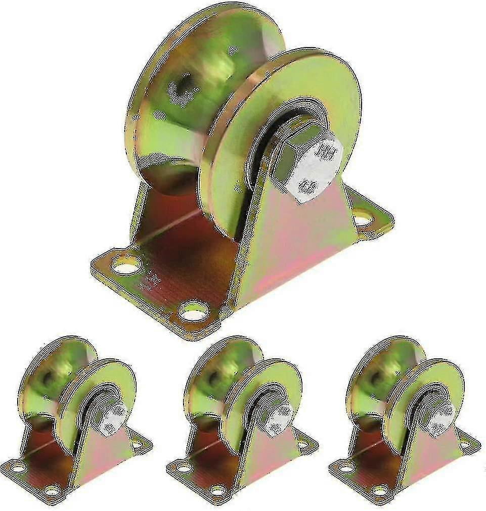 4 Pcs Sliding Gate Wheels 50mm, Steel Wheels With U Groove, U Groove ...