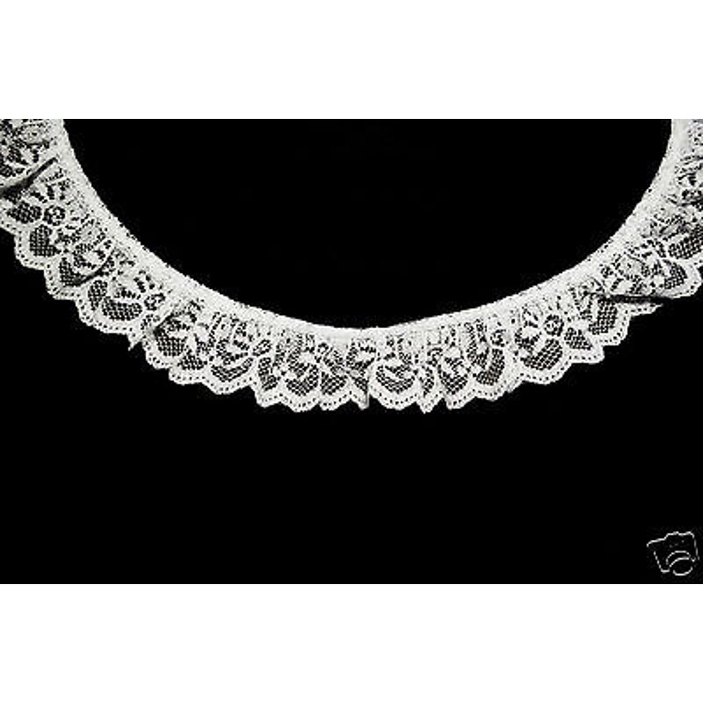 Kiddo 1" White Ruffled Gathered Raschel Lace Trim Wholesale Lot Sewing ...