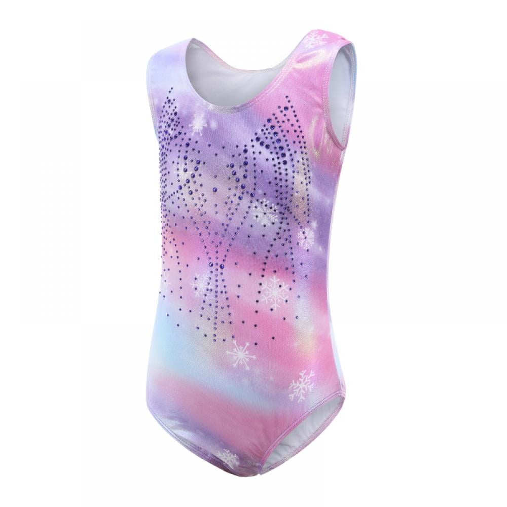 Gymnastics Leotards for Girls One-piece Sparkle Colorful Snowflake ...