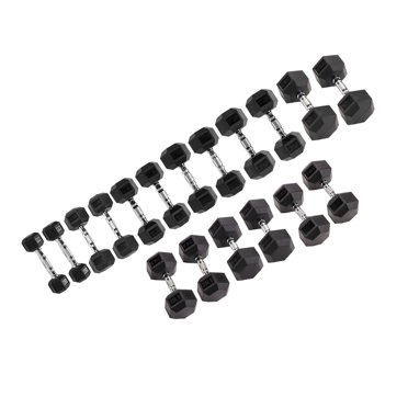Signature Fitness Hex Dumbbells Strength Workout Equipment Set, 10 lbs ...