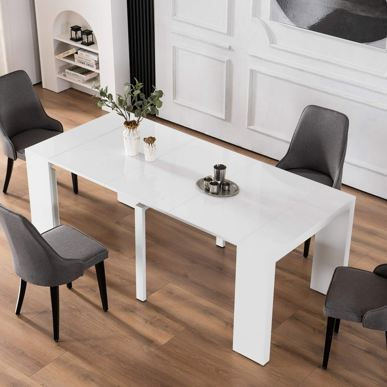 Gloss Finished White Dining Room Tables And Chairs