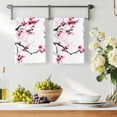Cherry Blossoms Kitchen Towels Set of 2, Pink Pastoral Modern Gradient ...