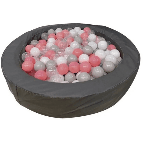 Alberca De Pelotas Vinipiel Gris Y Pelotas Rosas Para Bebés ALABÍO A LA ...