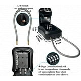 Iron Lock Waterproof Key Box - 4-Digit Combo, Removable Shackle ...