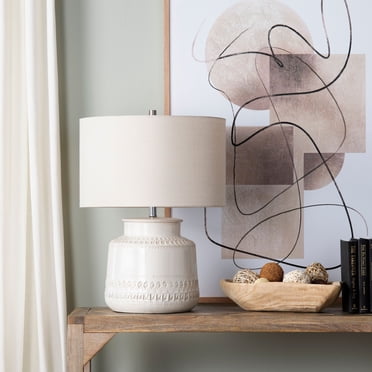 Crestview Collection Janice 3-Way Swirl Ceramic Table Lamp with White ...