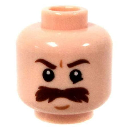 LEGO Minifigure Parts Light Flesh with Thick Brown Mustache Head ...