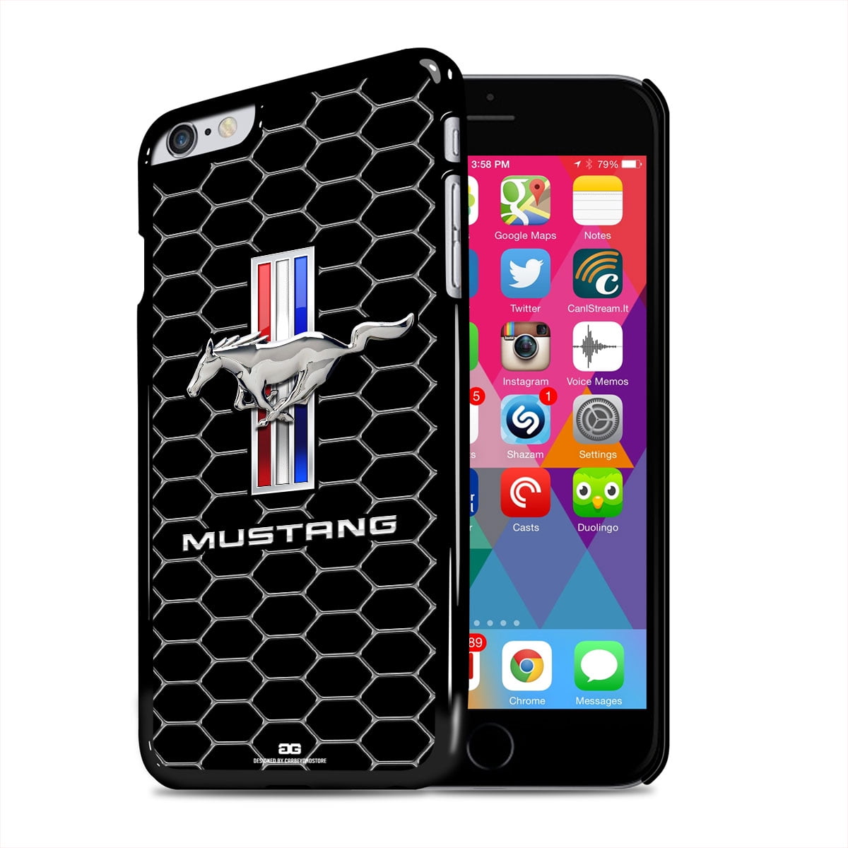 Ford Mustang Tri-Bar Logo iPhone 6+ Plus Black Cell Phone Case ...