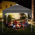 10x10ft Pop-Up Canopy Tent with 17 Solar LED Lights, Outdoor Garden ...