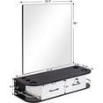 BarberPub Beauty Locking Wall Mount Styling Station with Mirror Barber ...
