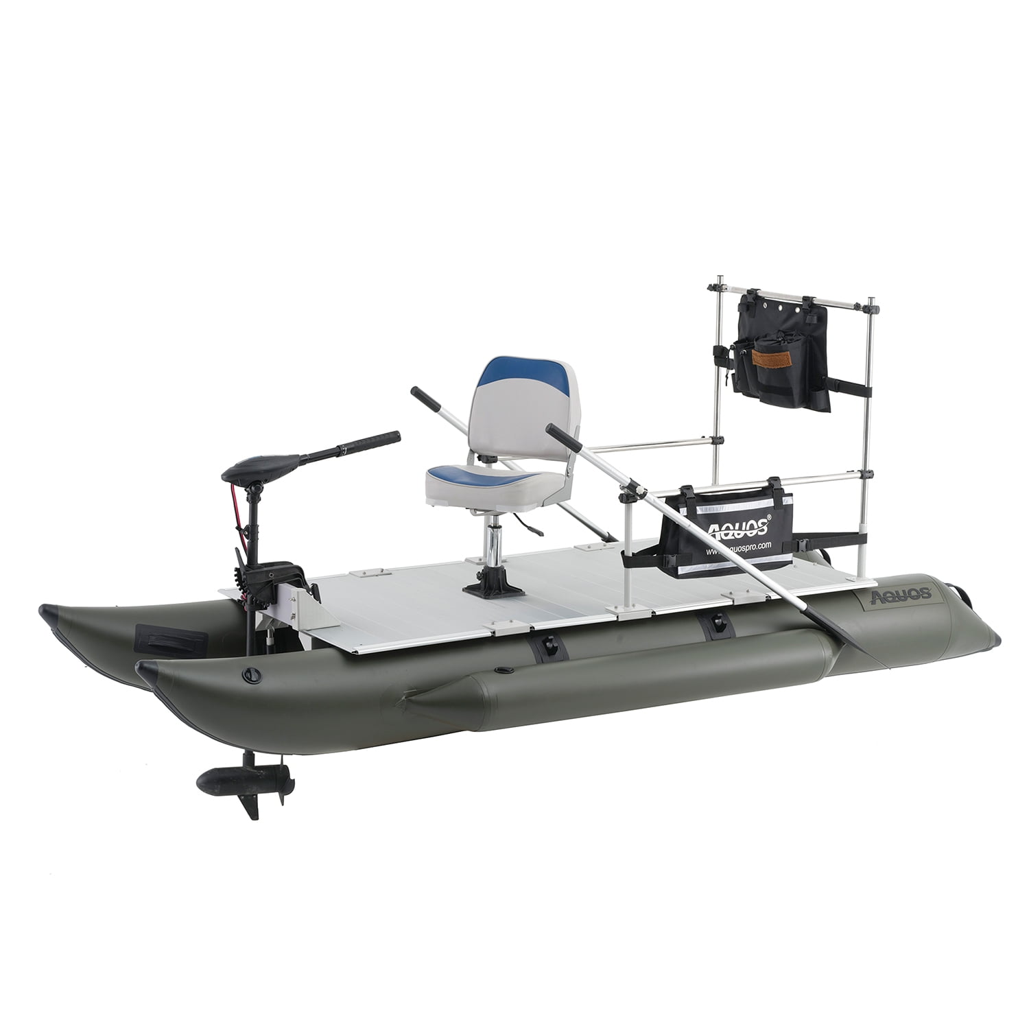 AQUOS 11.5ft Inflatable Pontoon Boat with Haswing 12V 55LBS Bow Mount ...