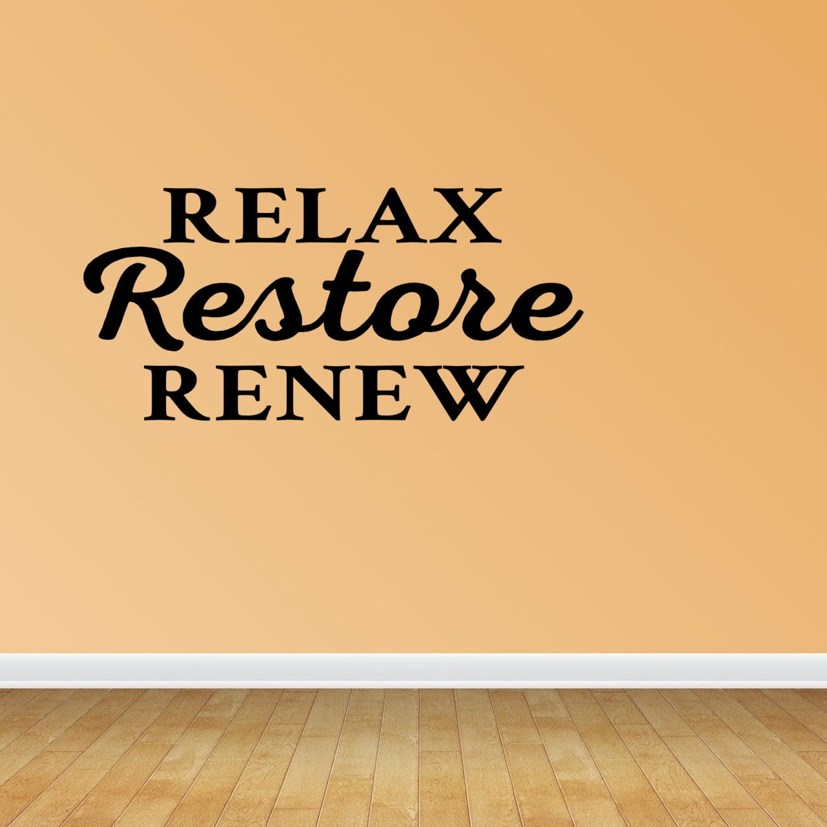 Empresal Relax Restore Renew Vinyl Sticker Home Decor Black 28"Hx13"W ...
