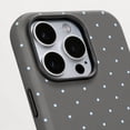 Gray Light Blue Polka Dot Tough Phone Case for iPhone 17 16 15 14 13 12 ...