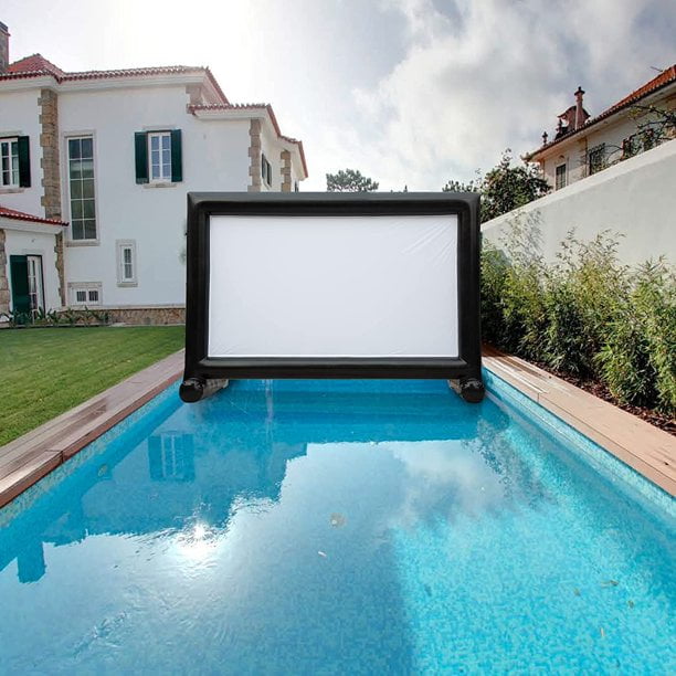 OZIS 14Ft Airtight PVC Movie Projector Screen No Blower Noise Indoor ...