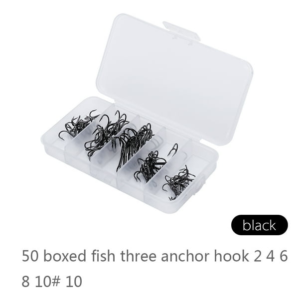 Mixed Fishing Hook,50pcs/Box Fishing Hook Sharpened Sharpened Treble ...