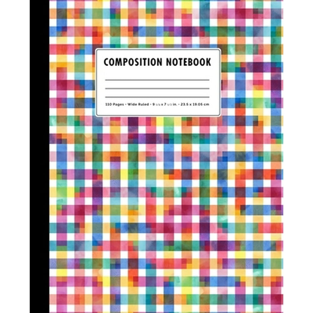 Composition Notebook: Colorful Watercolor Geometric Pattern Cover