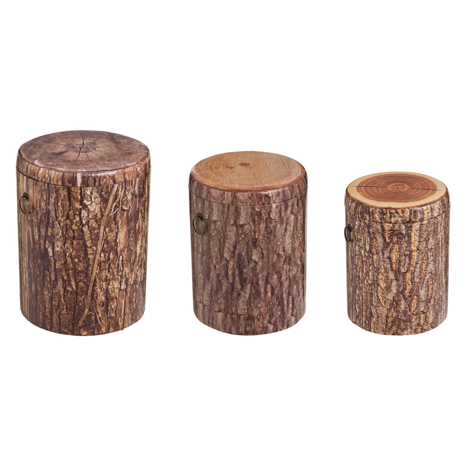 Cape Craftsmen Tree Bark Inspired Nesting Storage Stumps, Set of 3 ...