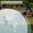Beneouya Outdoor Furniture: 5ft White Patio Glider with Cupholder ...