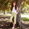 CAIVO Child Girls Summer Casual Cropped Pants With High Waist Striped ...