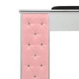 Drexel Manicure Table Tufted Side Panel Nail Desk with Marble Top ...