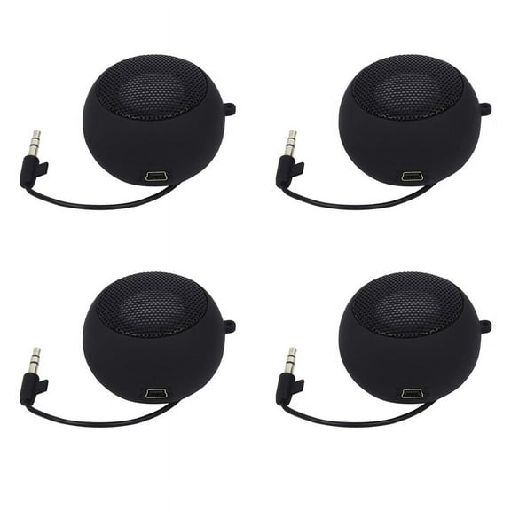 Mini Portable Travel Speaker, Black, 3.5mm Audio Jack, Retractable ...
