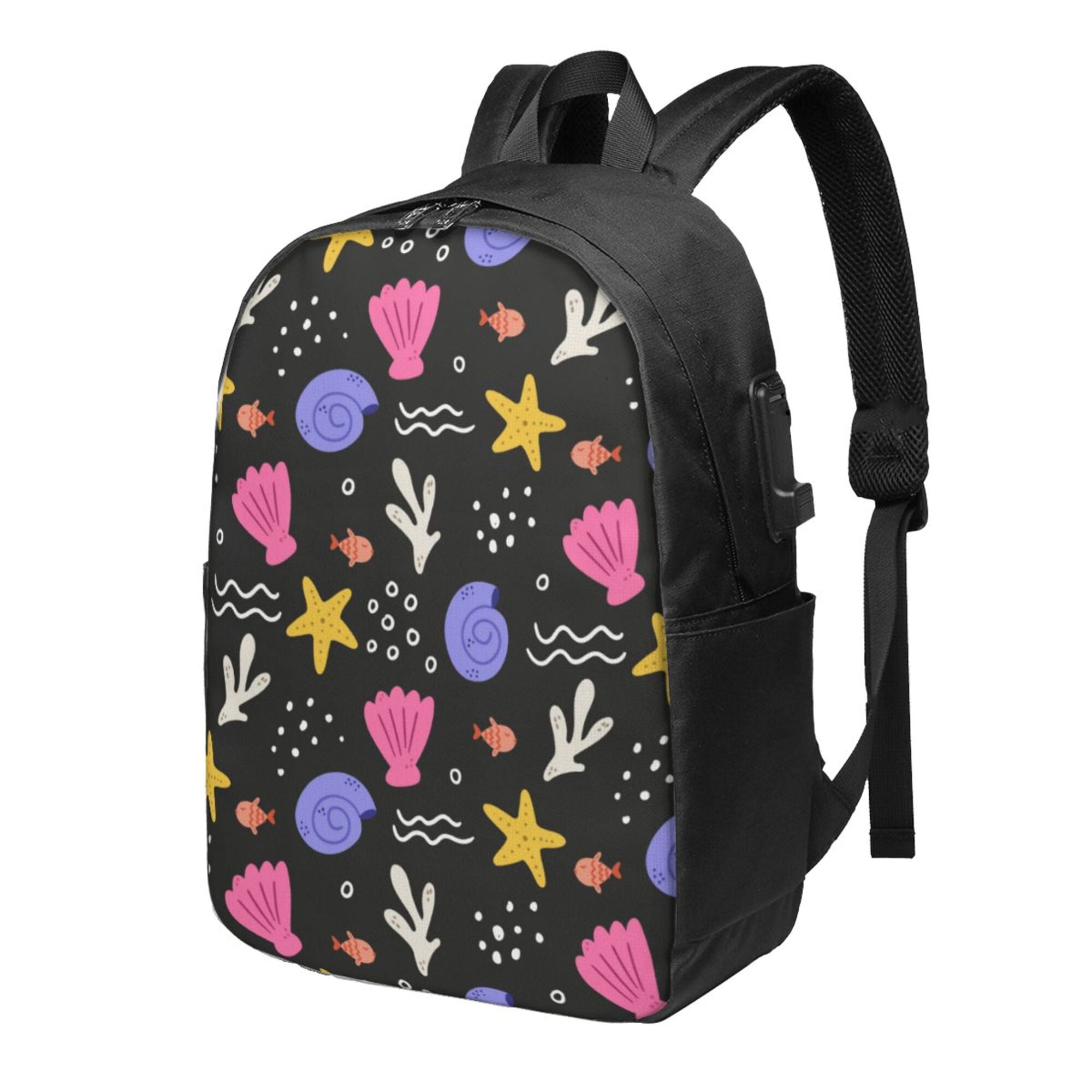 YFYANG 17" Laptop Backpack, Shell Starfish Pattern Fashion Travel Work ...