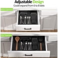 Bamboo Kitchen Drawer Organizer, Expandable Utensil Organizer with ...