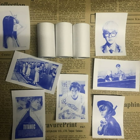 3 Rolls 57*30mm Color Printer Paper Printable Sticker Paper Roll Self ...