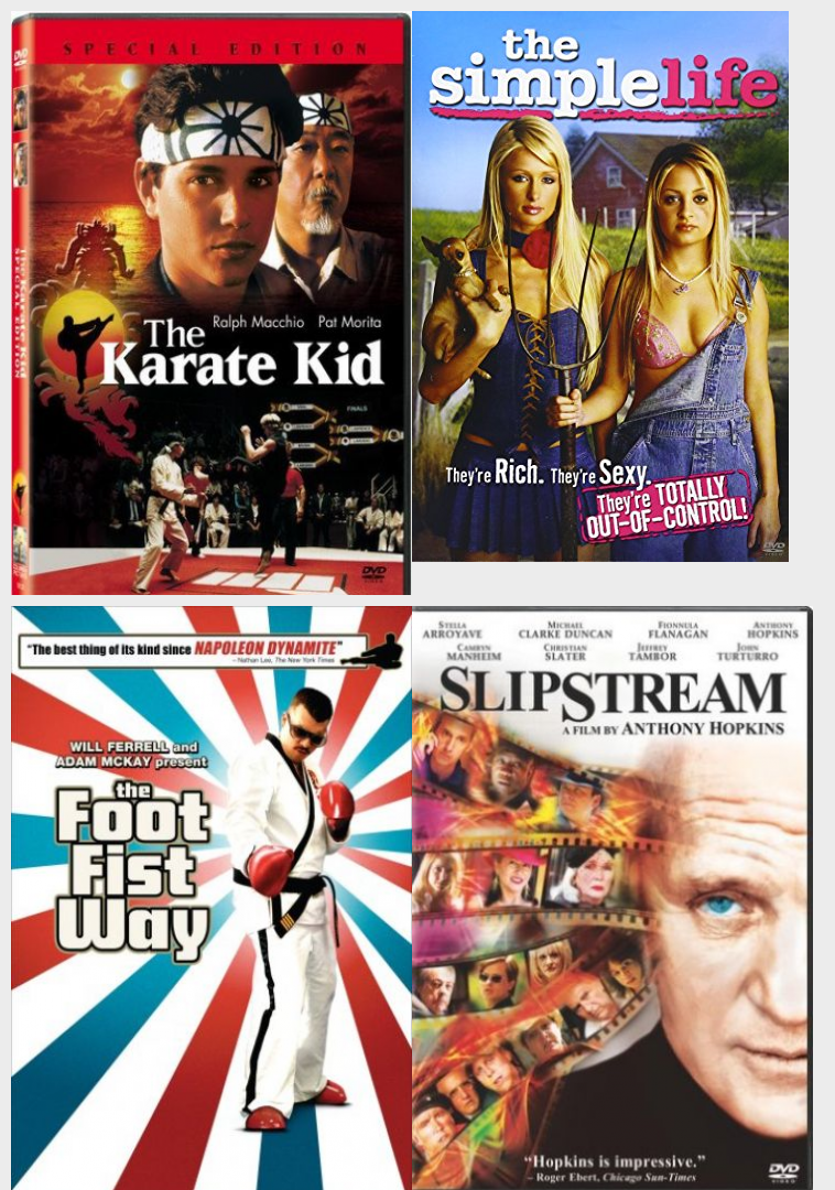 Assorted 4 Pack DVD Bundle: The Karate Kid, The Simple Life: Season 1 ...
