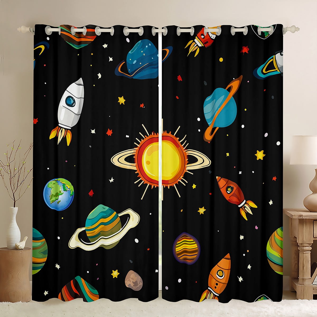 Click here for Erosebridal Outer Space Curtains And Drapes (42x63... prices