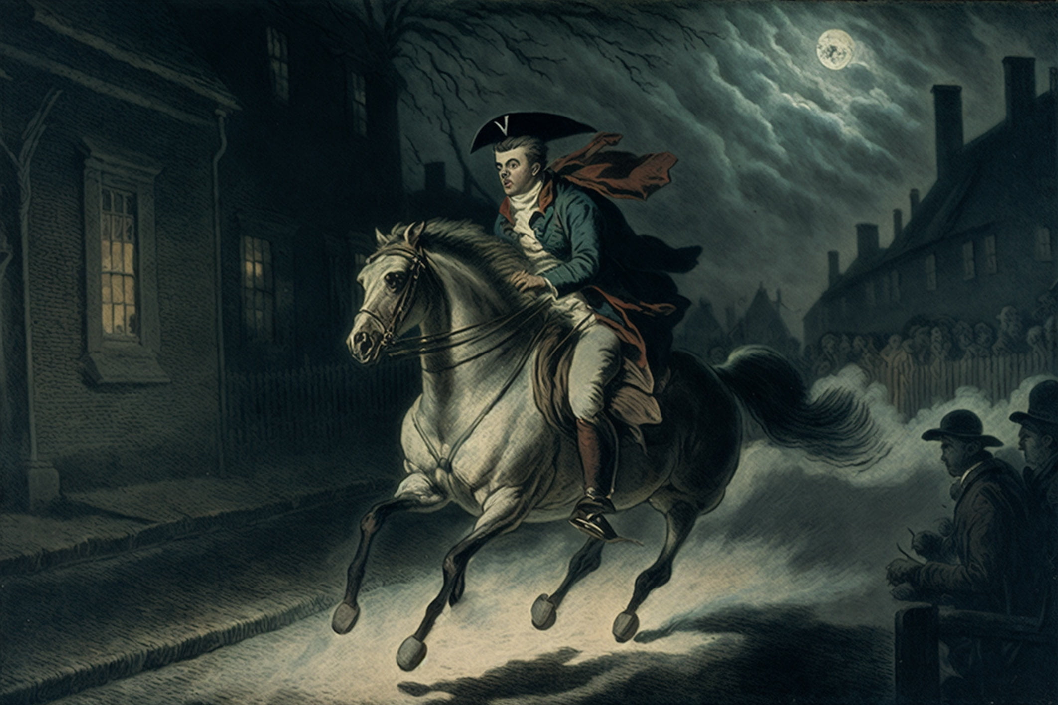 24x36 gallery poster, Paul Revere on his famous midnight ride in 1775 ...