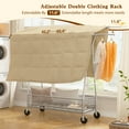 EnHomee 625LBS Heavy Duty Clothes Rack, Double Rod Clothing Rack with ...