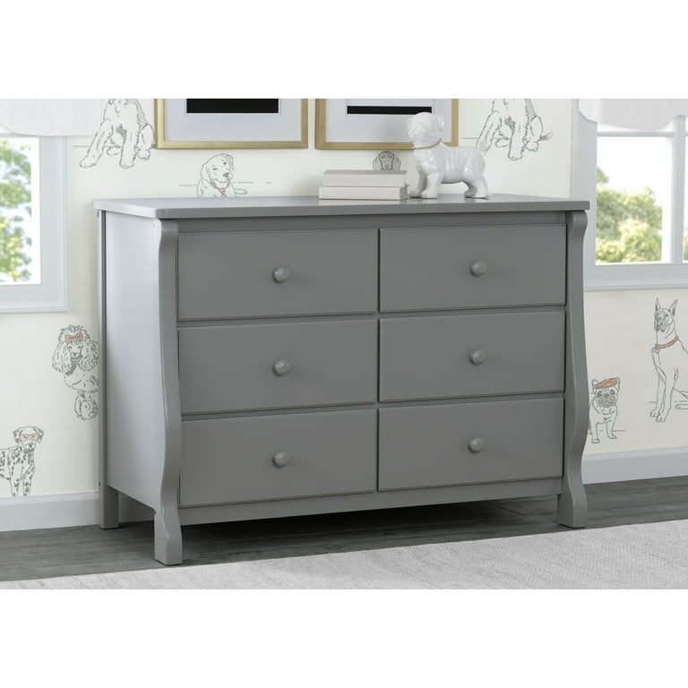 Delta Children Universal 6 Drawer Dresser Greenguard Gold Certified Gray