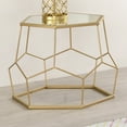 Furniture of America Zen Metal and Glass Nesting Coffee Table, 2 Piece ...