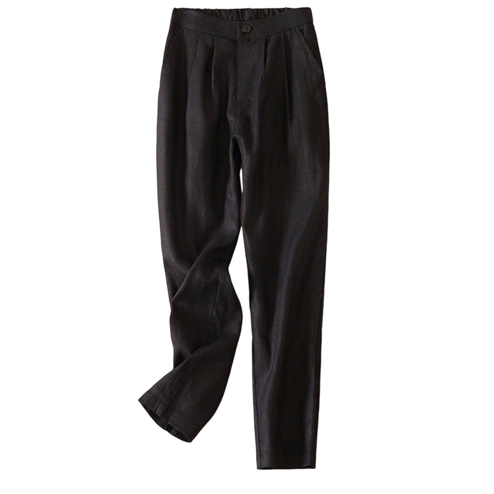 Click here for Timegard Cotton Linen Pants For Women Elastic High... prices