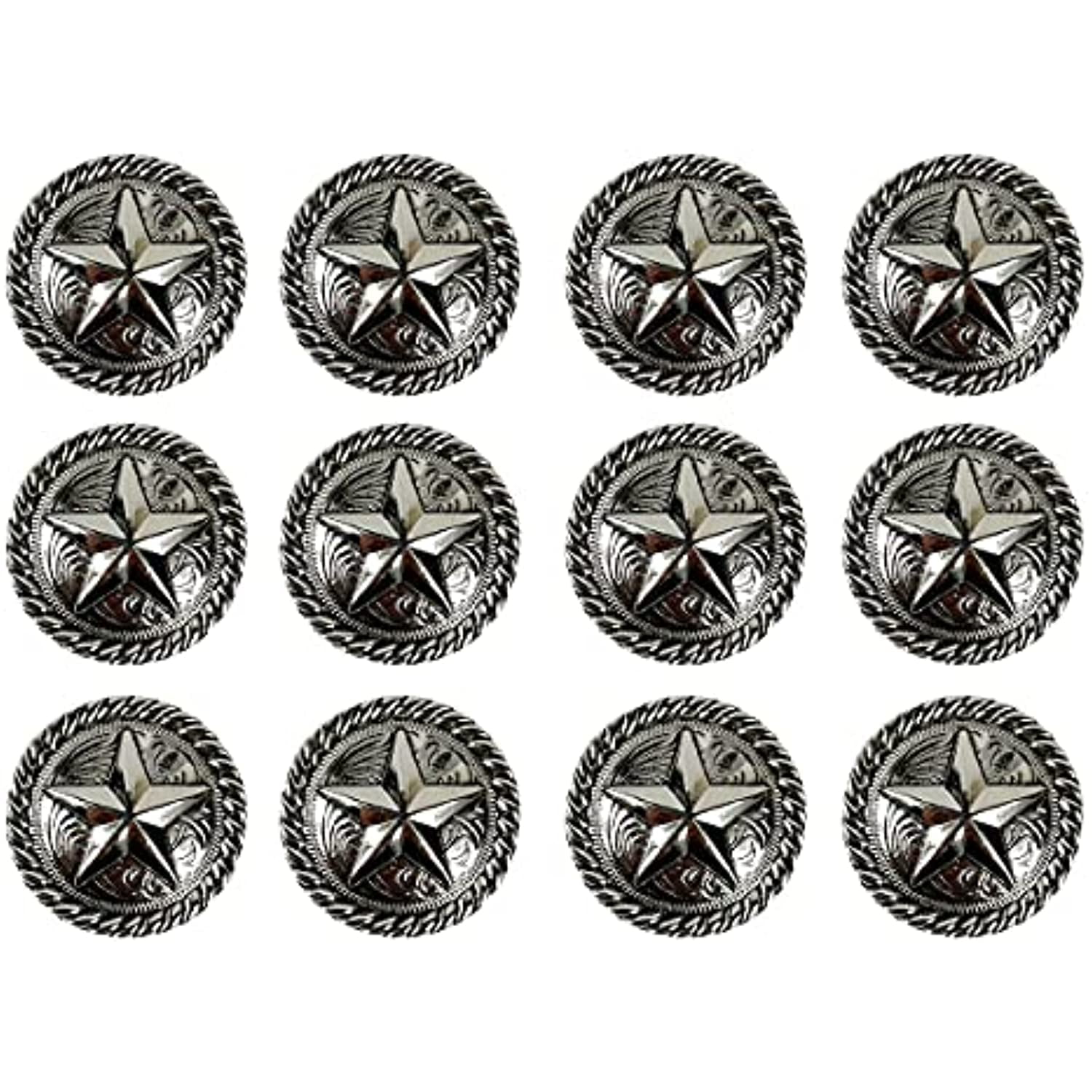 Urbalabs Western Silver Braided Concho Star Kitchen Cabinet Knobs ...