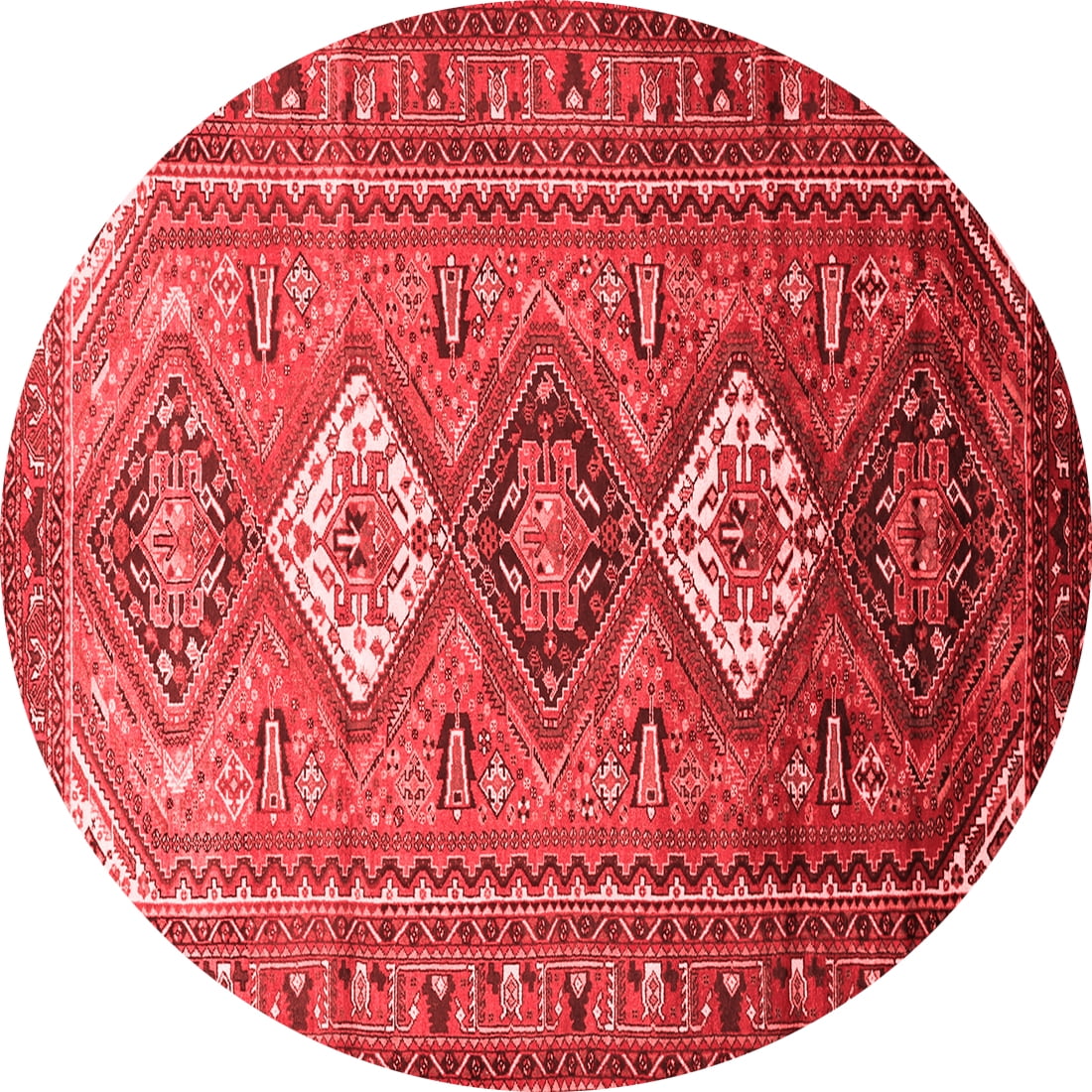 Ahgly Company Indoor Round Persian Red Traditional Area Rugs, 6' Round ...