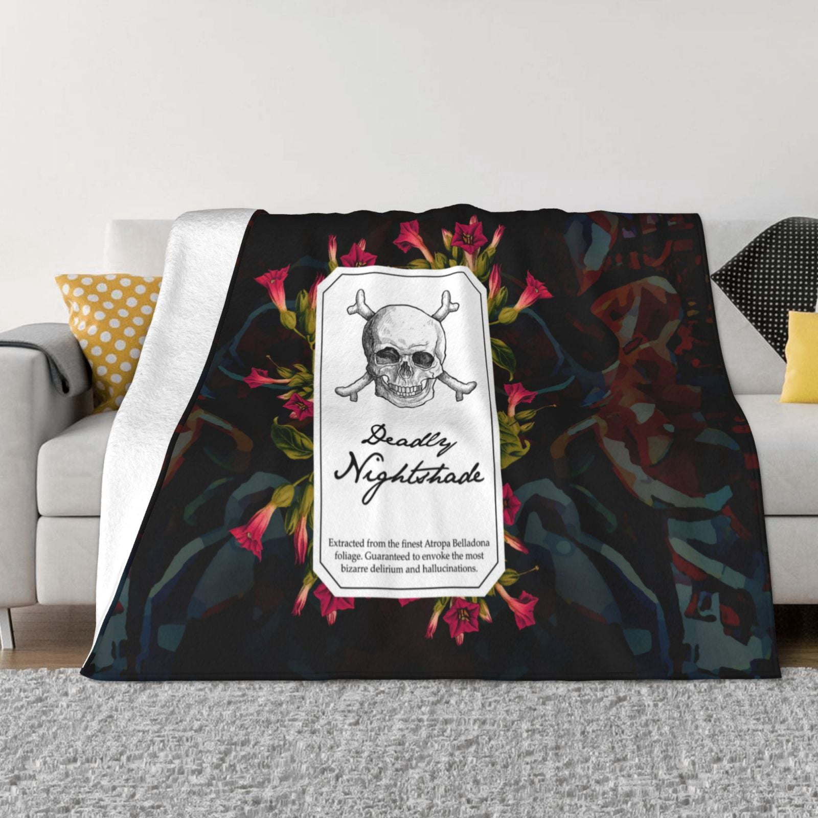 XMXT Throw Blanket, Vintage Skull Sticker Print Machine Washable ...