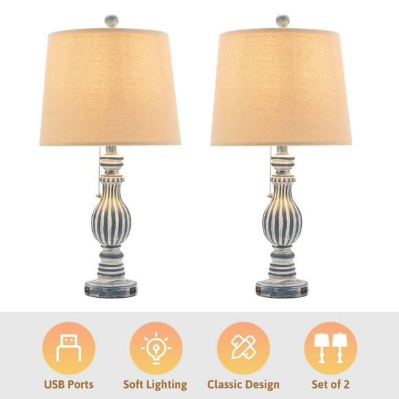Two Pull Chain Table Lamps