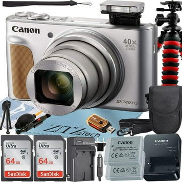 Canon PowerShot SX740 HS Digital Camera (Silver) with 2 Pack SanDisk ...