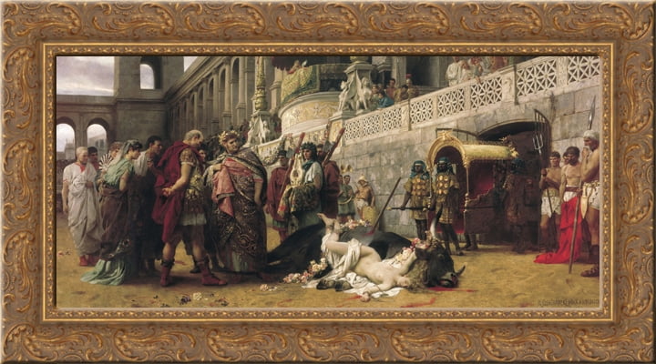 Christian Dirce 24x14 Gold Ornate Wood Framed Canvas Art by Henryk ...