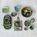 Creative Co-Op Square Stoneware Plate with 4 Vegetable Styles ...