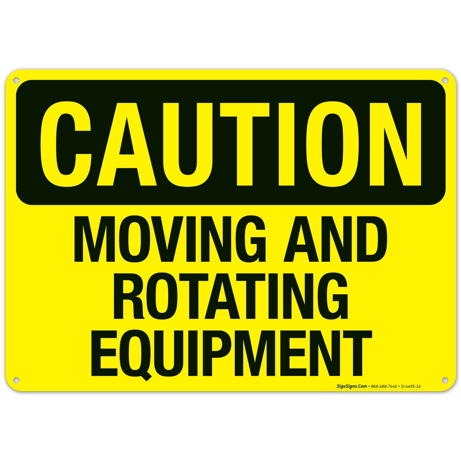 Moving And Rotating Equipment Sign, OSHA Caution Sign, - Walmart.com